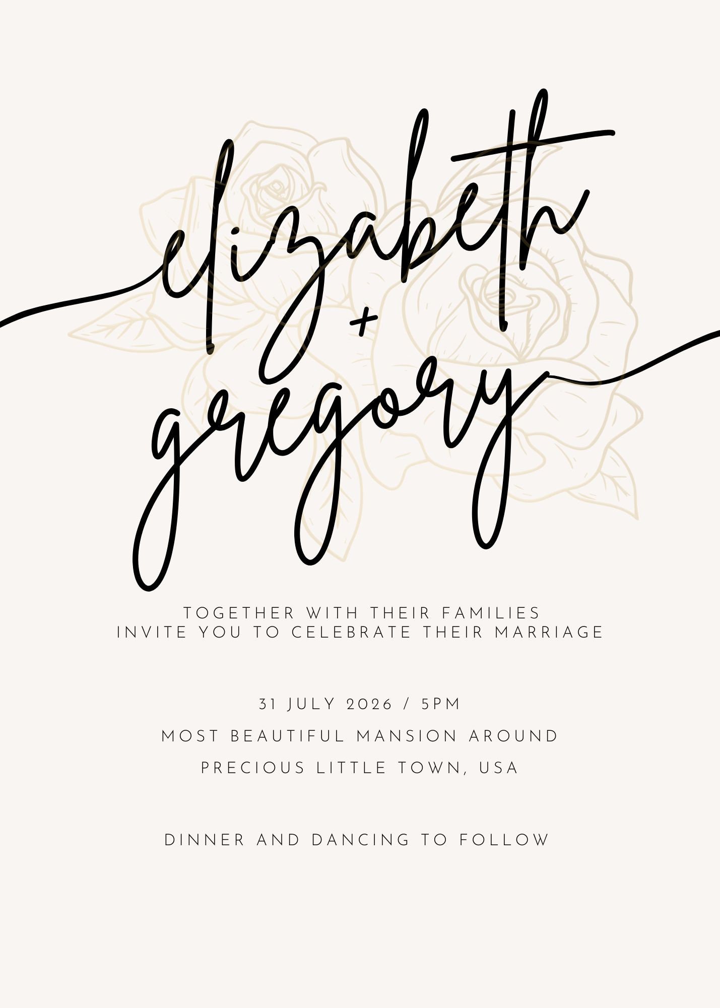 Minimalist Wedding Invitation - Etsy