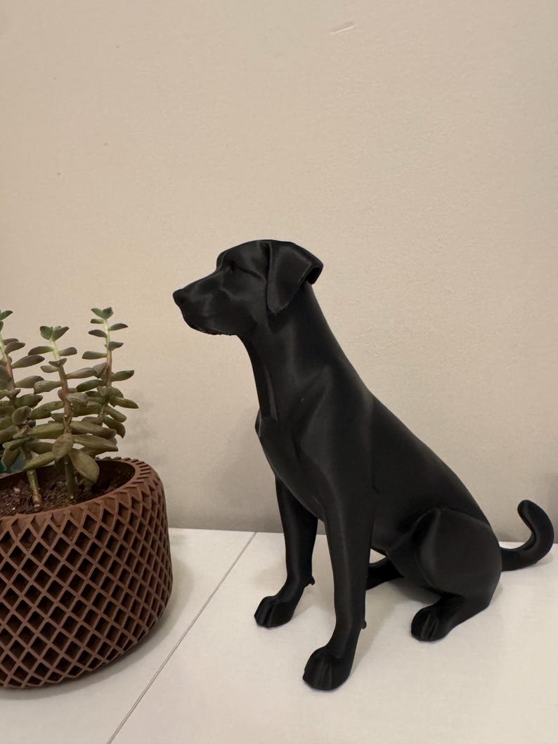 Modern Labrador Dog Statue: Large 3D Printed Black Lab Decor - Etsy
