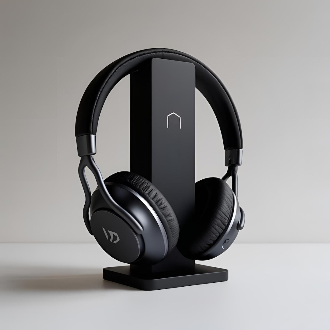 3D Printed Headphone Stand – Modern Headset Holder for Desk ...