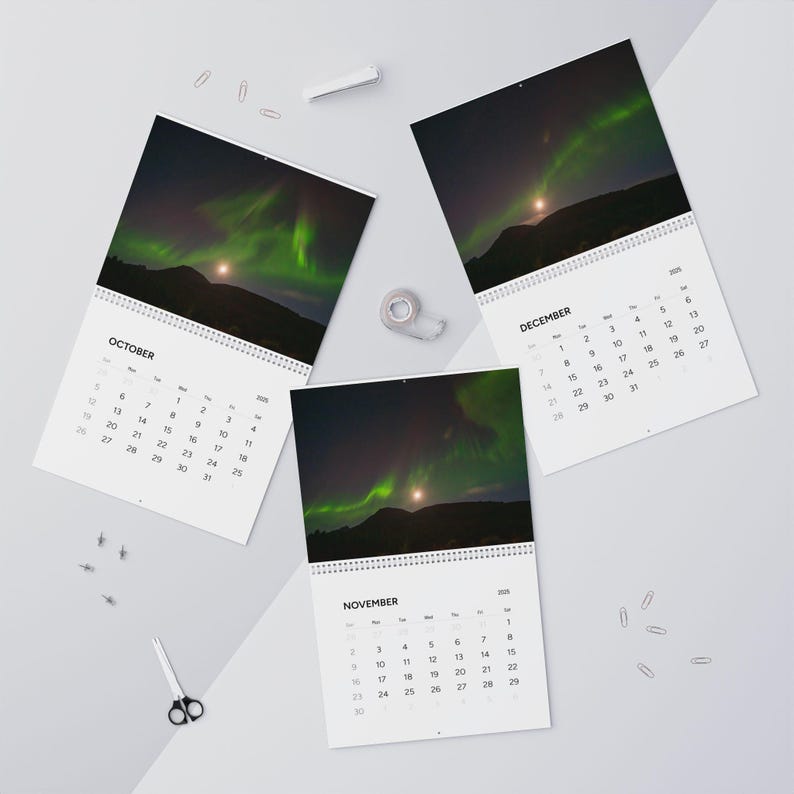 2025 Wall Calendars With Aurora and Moonlight Design - Celestial ...