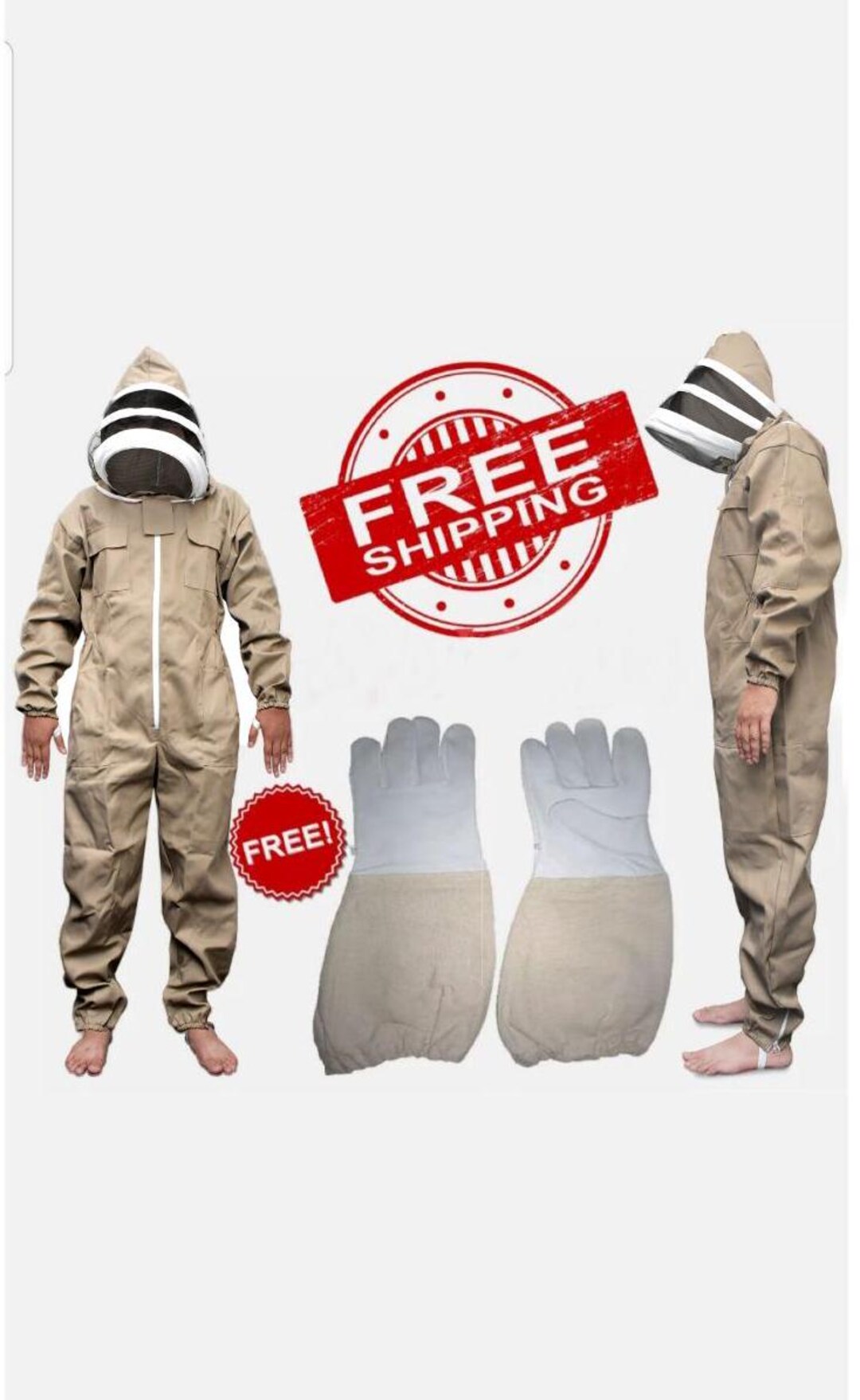 Beekeeper Suit Bee Suit Fencing Veil Beige Beekeeping Overalls ...