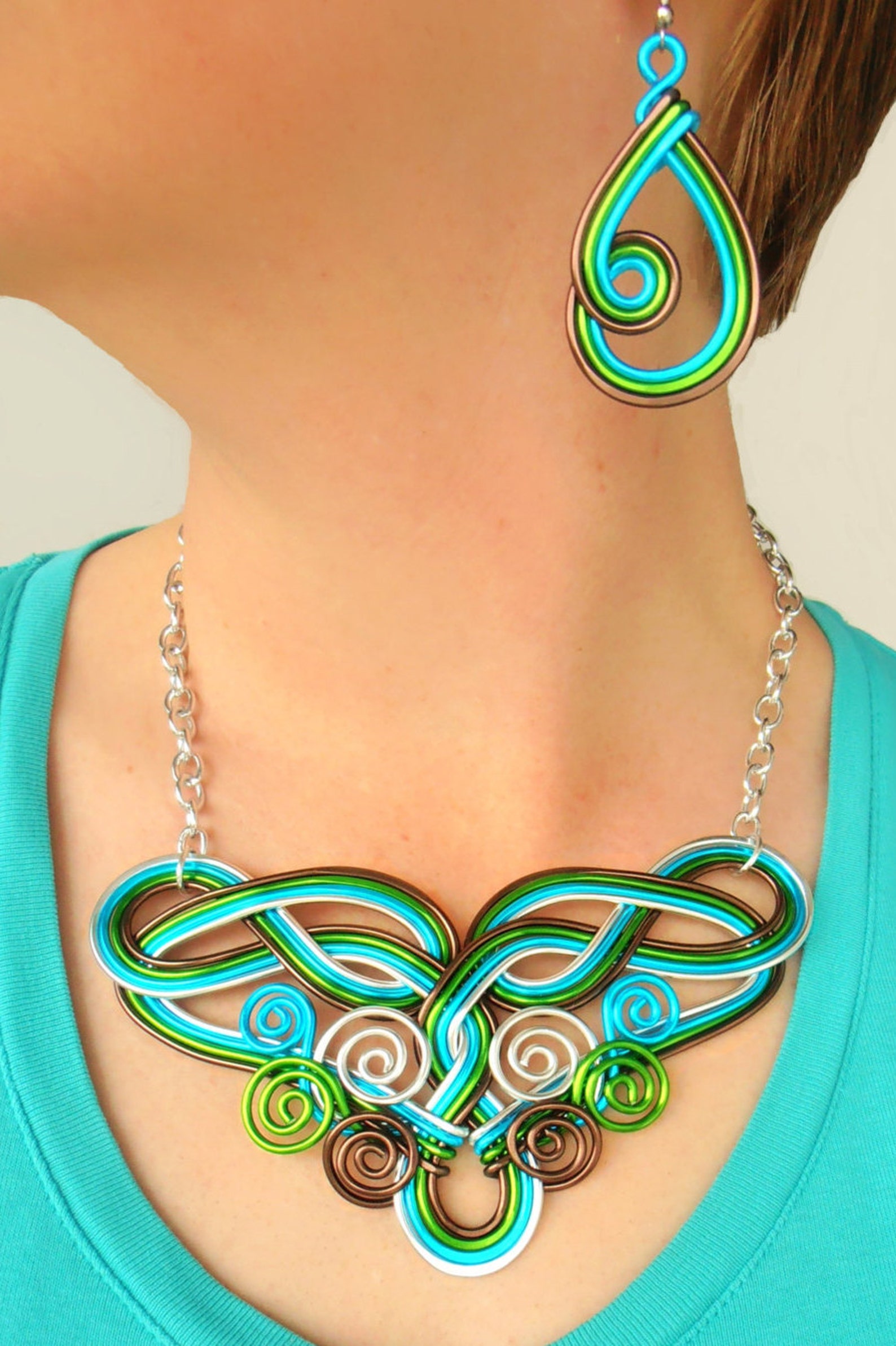 Tri-colored Tear Drop Earrings Customize Your Colors - Etsy