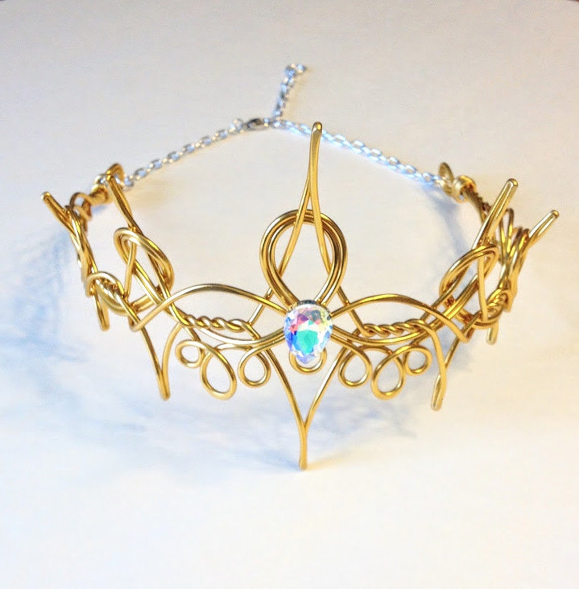 Gold REGINA Regal Queen Crown - Hand Wire Wrapped - Choose Your Own ...