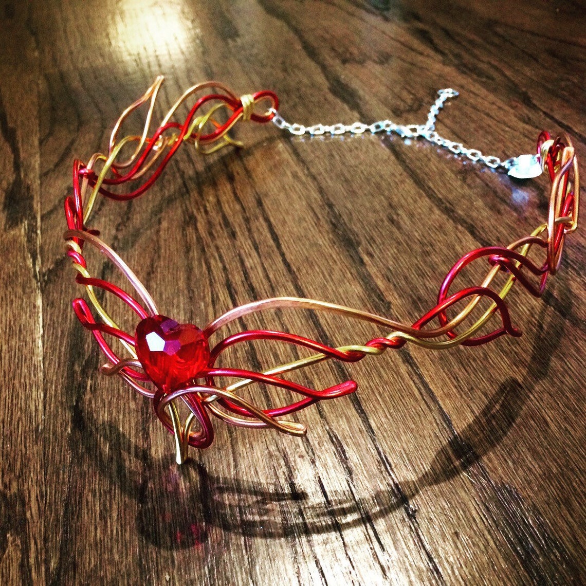 Elven Circlet - FLAMING HEART - Phoenix Headdress - Hand Wire Wrapped ...