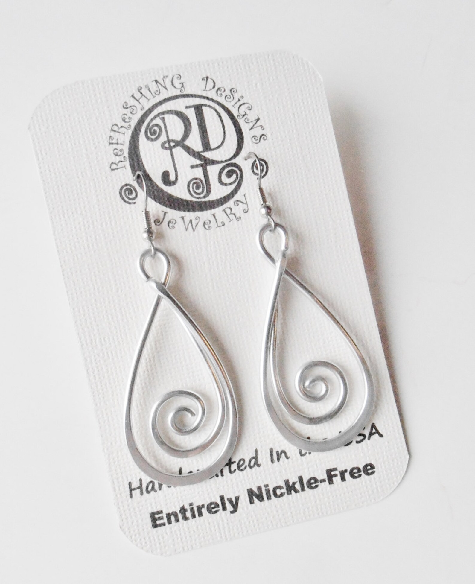 Swirl Drop Hammered Wirework Earrings Customize Your Color | Etsy