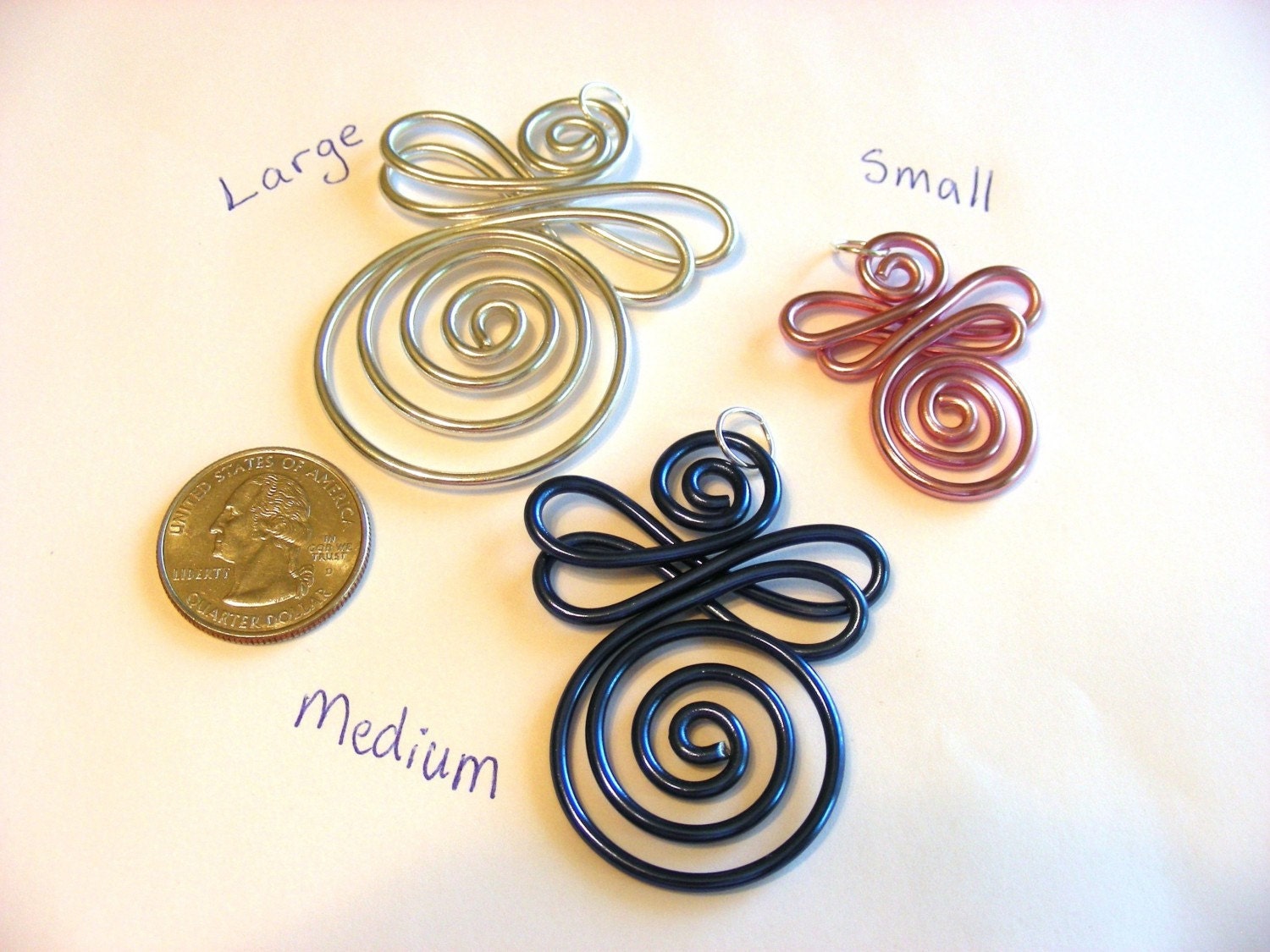 Guardian Angel Wire Work Pendant - Choose Your SIZE and COLOR - Etsy