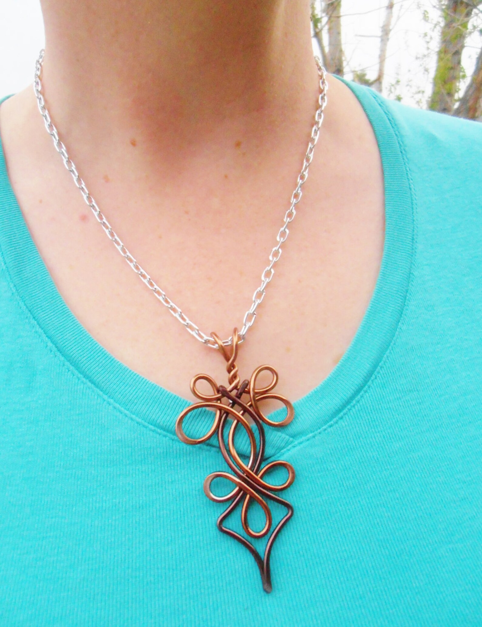 COMPASS Necklace - Art Deco - Anodized Aluminum Wire - Choose Your ...