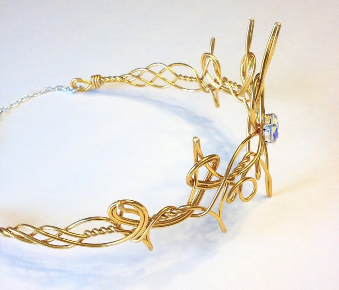 Gold REGINA Regal Queen Crown - Hand Wire Wrapped - Choose Your Own ...