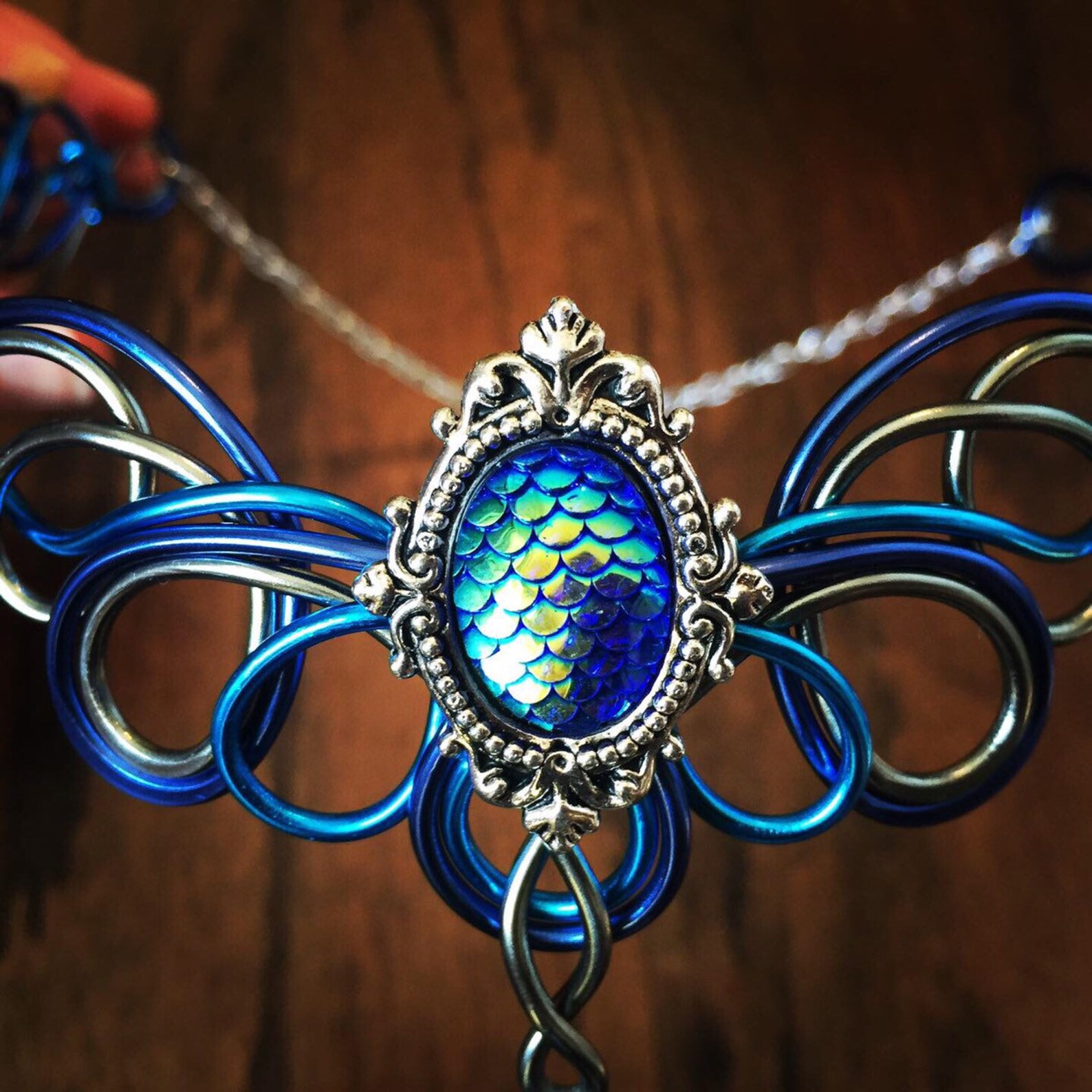 Ocean Blue Sea Fae Crown Wire Wrapped Mermaid Scales - Etsy