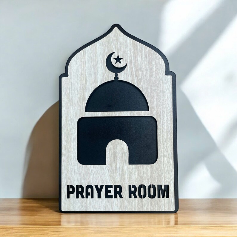 Prayer Room Wooden Sign - Men & Women Muslim Prayer Room Islamic Notice ...