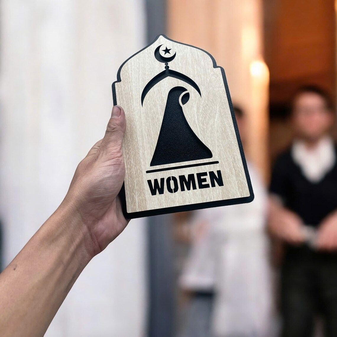 Prayer Room Wooden Sign - Men & Women Muslim Prayer Room Islamic Notice ...