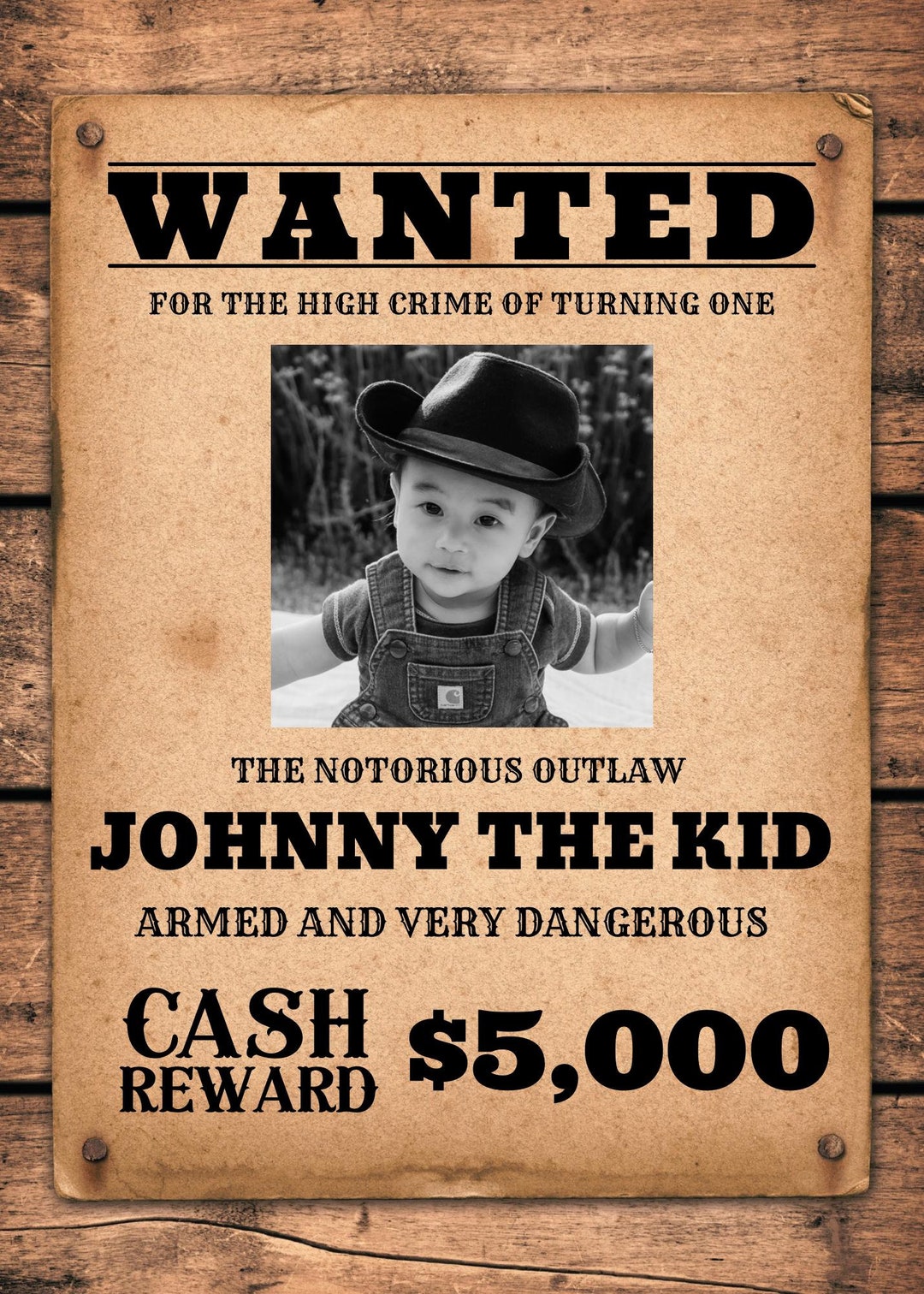 Custom Wanted Poster for Rodeo Birthday - My First Rodeo - Country ...
