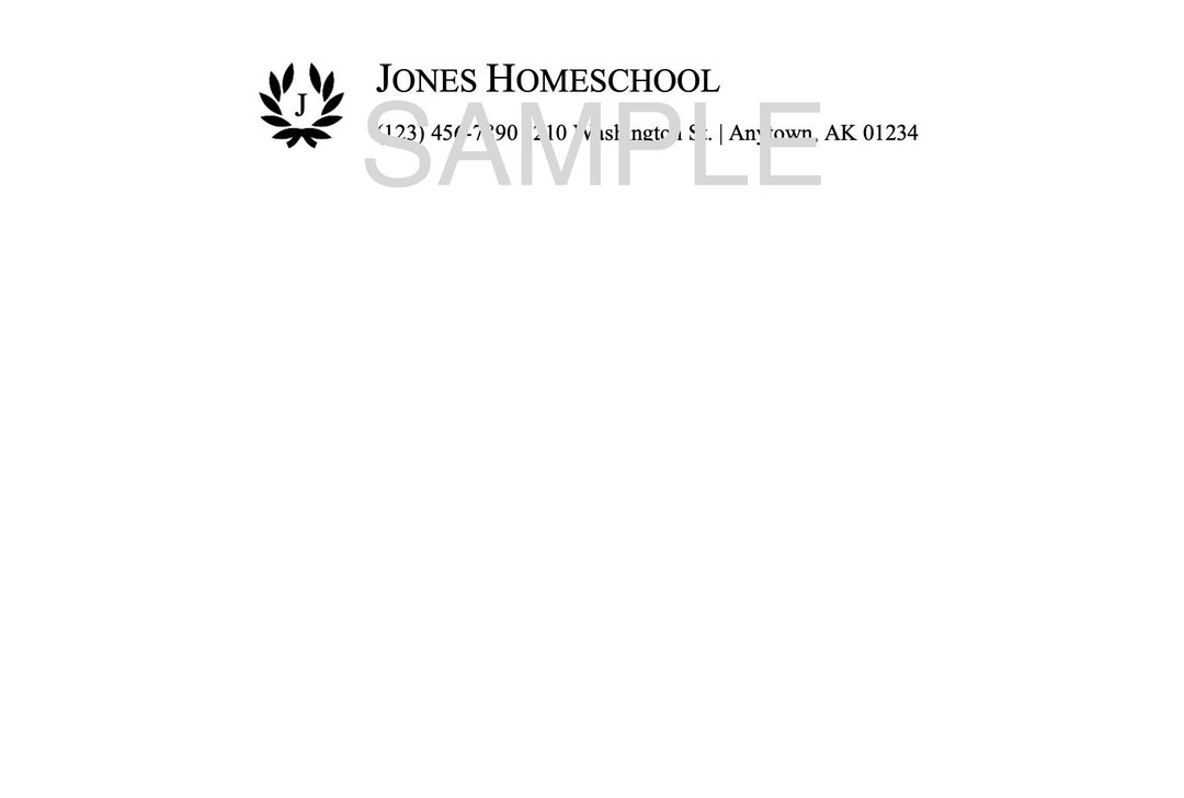 Homeschool Letterhead With Logo Template - Etsy