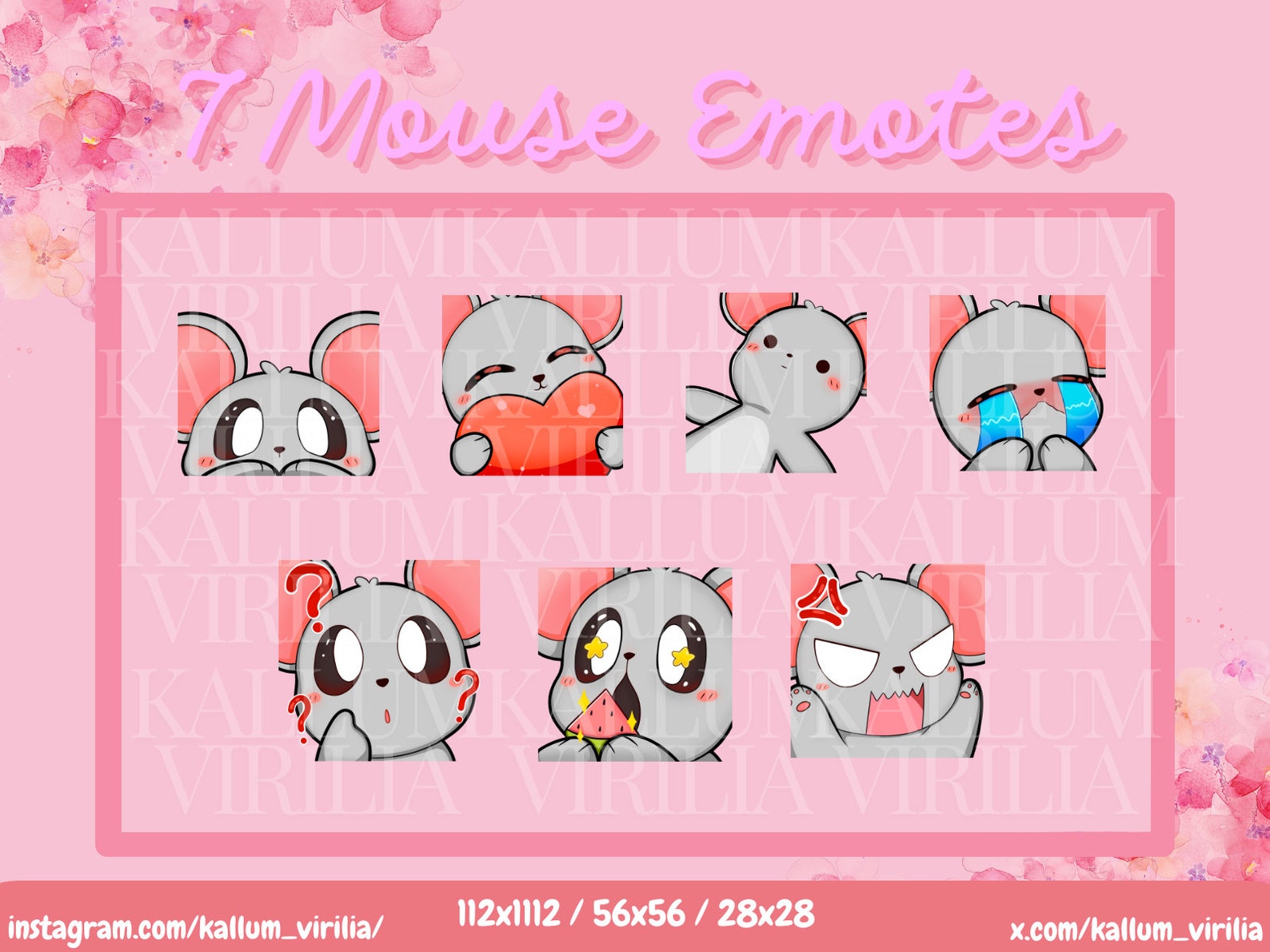 7 Mouse Emotes Pack - Youtube , Twitch , Discord // Kallum_virilia - Etsy