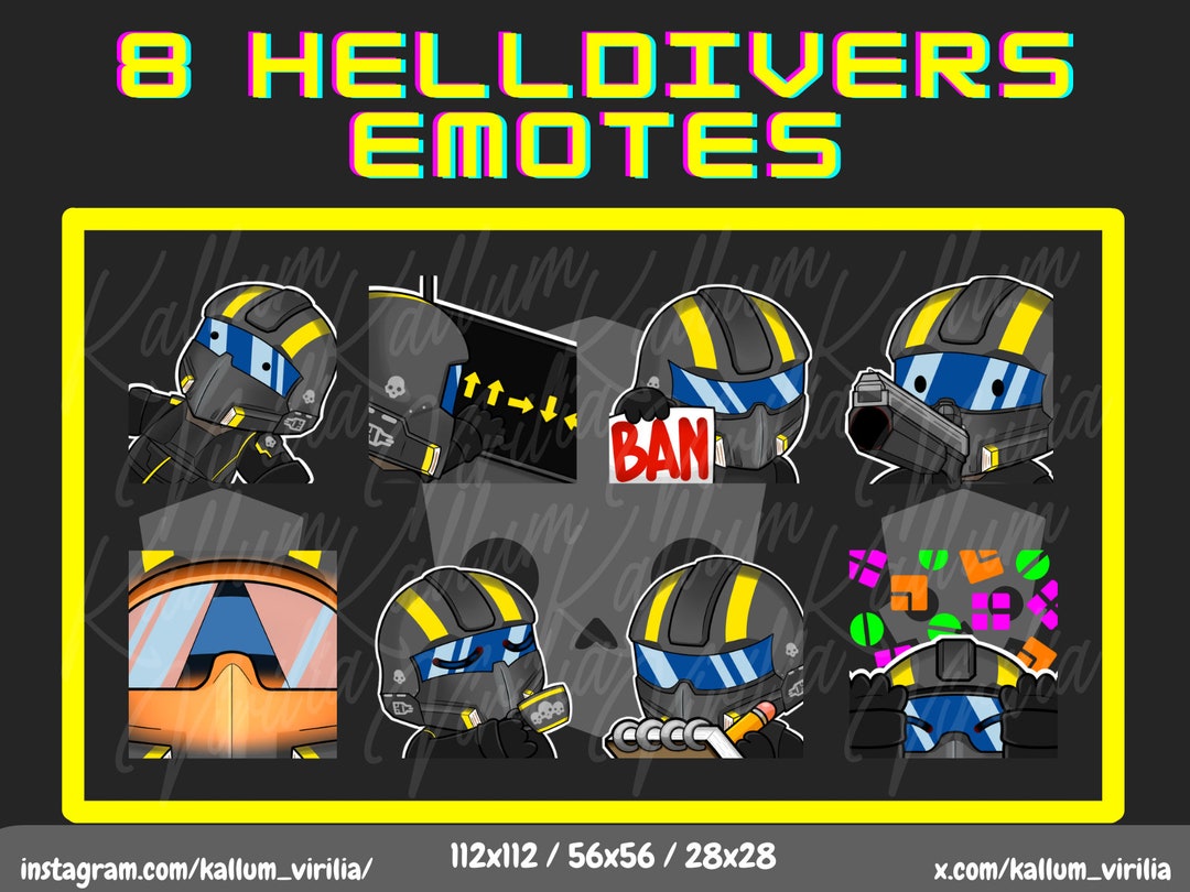 8 Helldivers Emotes Pack - Youtube , Twitch , Discord // Kallum_virilia ...