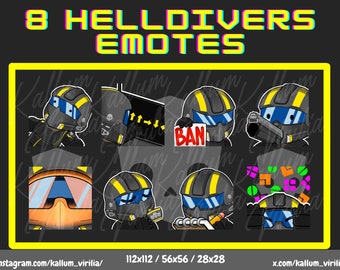 8 Helldivers Emotes Pack - Youtube , Twitch , Discord // Kallum_virilia ...