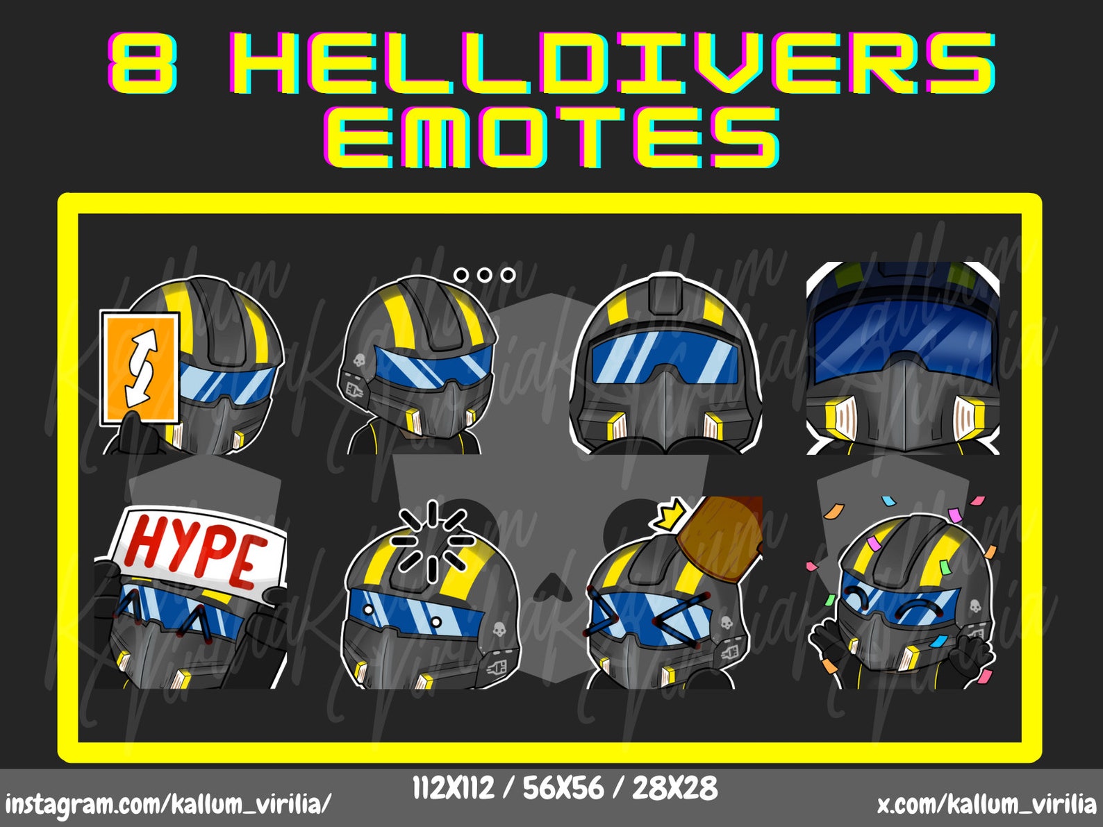8 Helldivers Emotes Pack - Youtube , Twitch , Discord // Kallum_virilia ...
