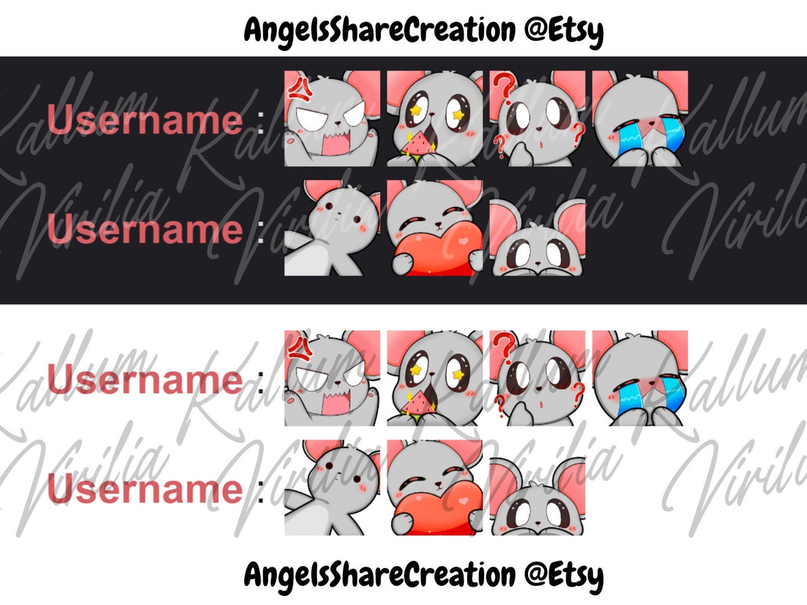 7 Mouse Emotes Pack - Youtube , Twitch , Discord // Kallum_virilia - Etsy