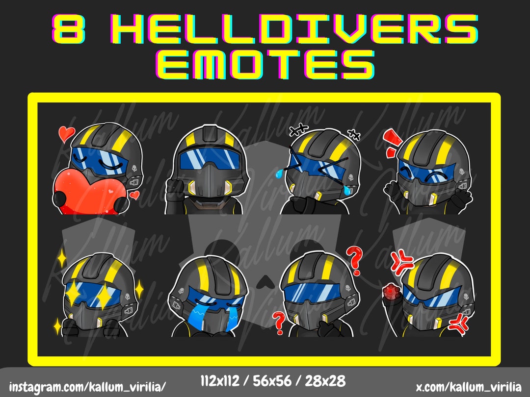 8 Helldivers Emotes Pack - Youtube , Twitch , Discord // Kallum_virilia ...