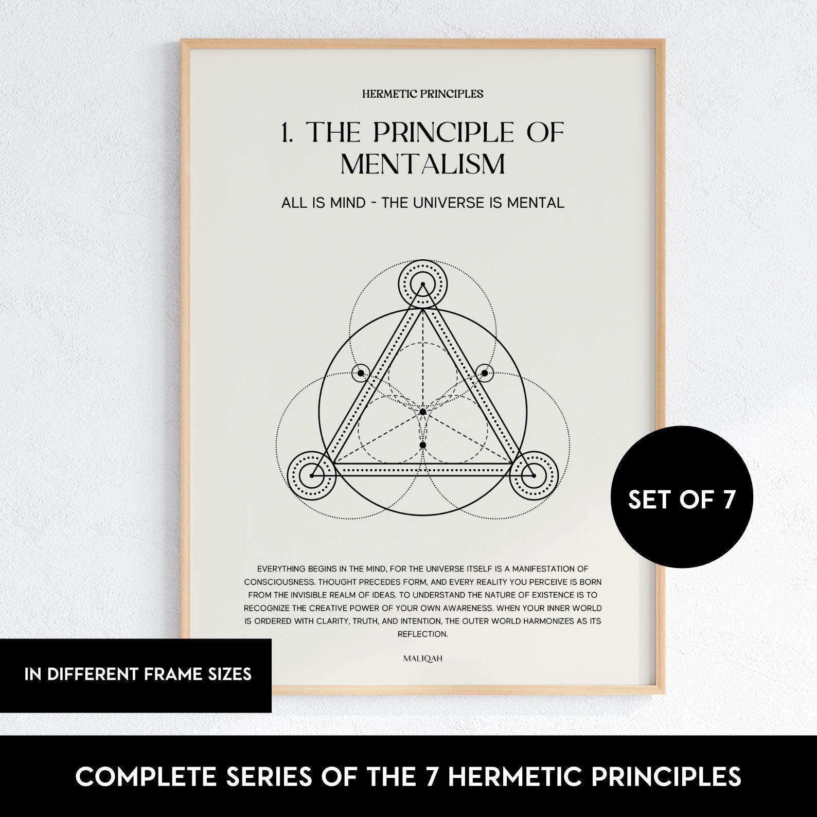 Hermetic Principles Poster Set of 7 Universal Laws | Alchemy & Mystical ...