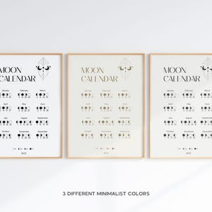 2025 Moon Phase Calendar 8 Different Designs Minimalist Astrology Wall ...