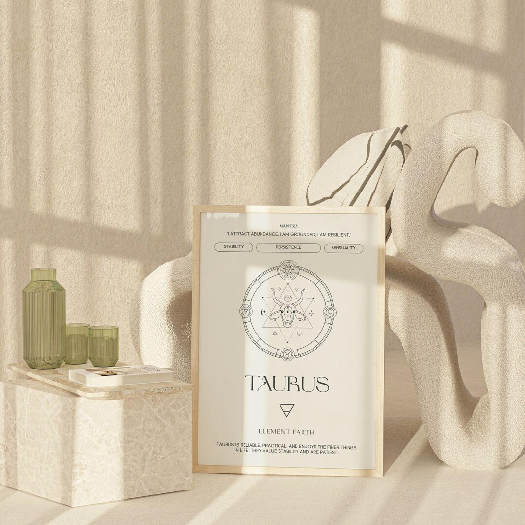 Taurus Printable | Taurus Poster Set | Astrology Wall Art | Zodiac ...