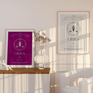 Libra Zodiac Sign Wall Art | Poster Digital Download | Astrology Print ...