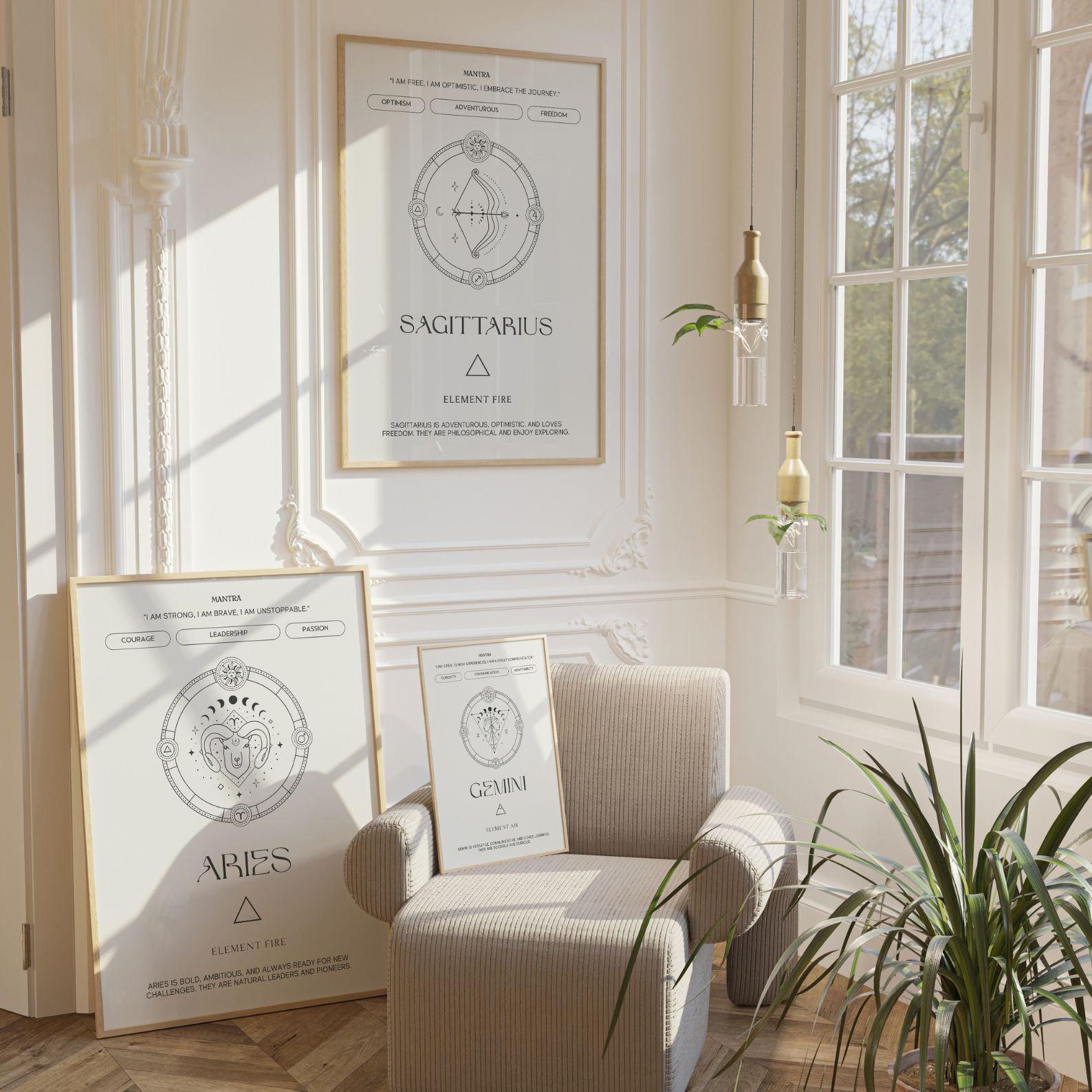 Zodiac Poster Bundle | 12 Zodiac Signs Poster Set | Astrology Wall Art ...