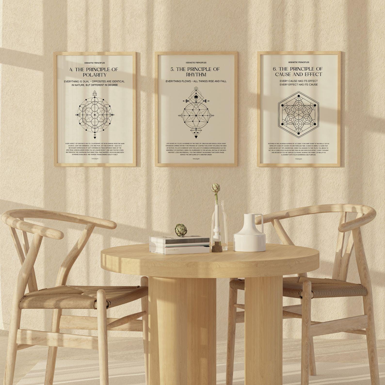 Hermetic Principles Poster Set of 7 Universal Laws | Alchemy & Mystical ...