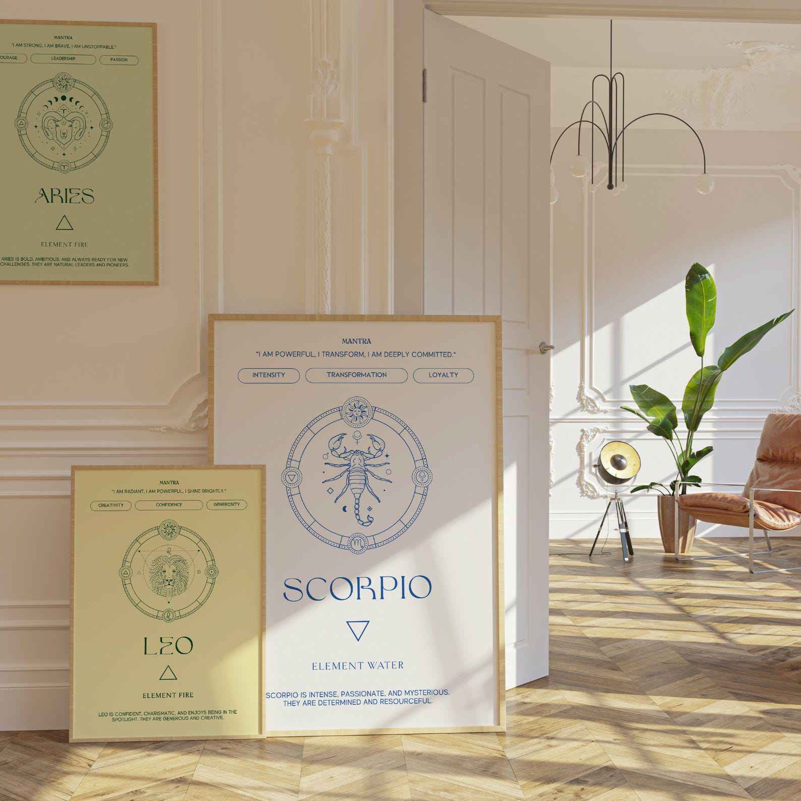 Zodiac Poster Bundle | 12 Zodiac Signs Poster Set | Astrology Wall Art ...