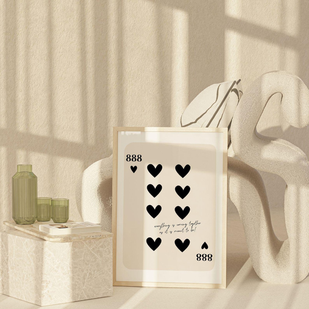 Angel Number 888 Poster, Playing Card Print, Instant Digital Download ...