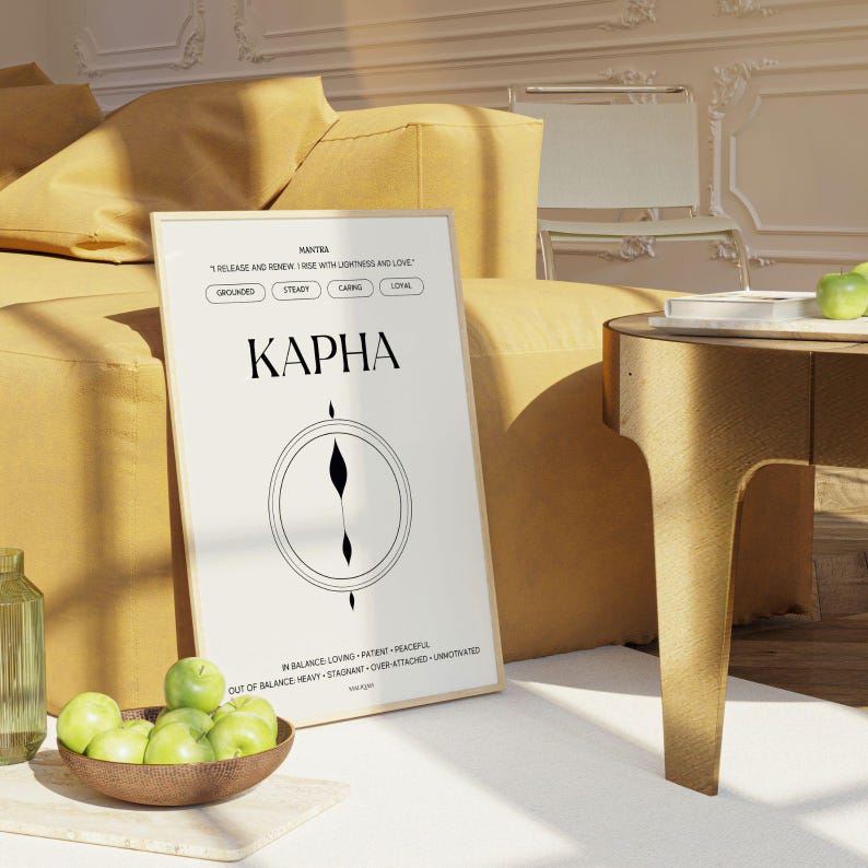 Kapha Dosha Poster Set | Ayurveda Wall Art Decor | Minimalist Spiritual ...