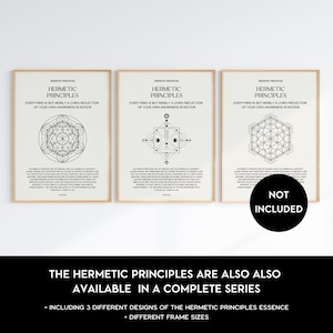 Hermetic Principles Poster Set of 7 Universal Laws | Alchemy & Mystical ...