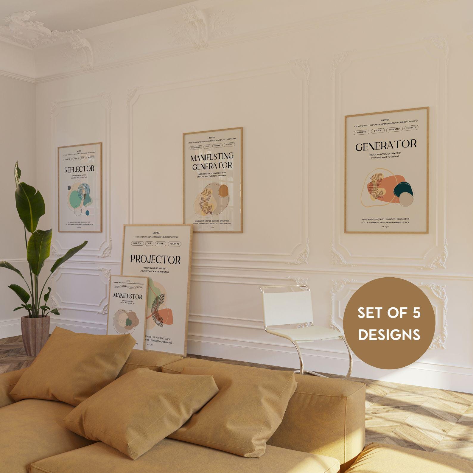 Human Design Printable Poster Set of 5 | Spiritual Wall Art Bundle ...
