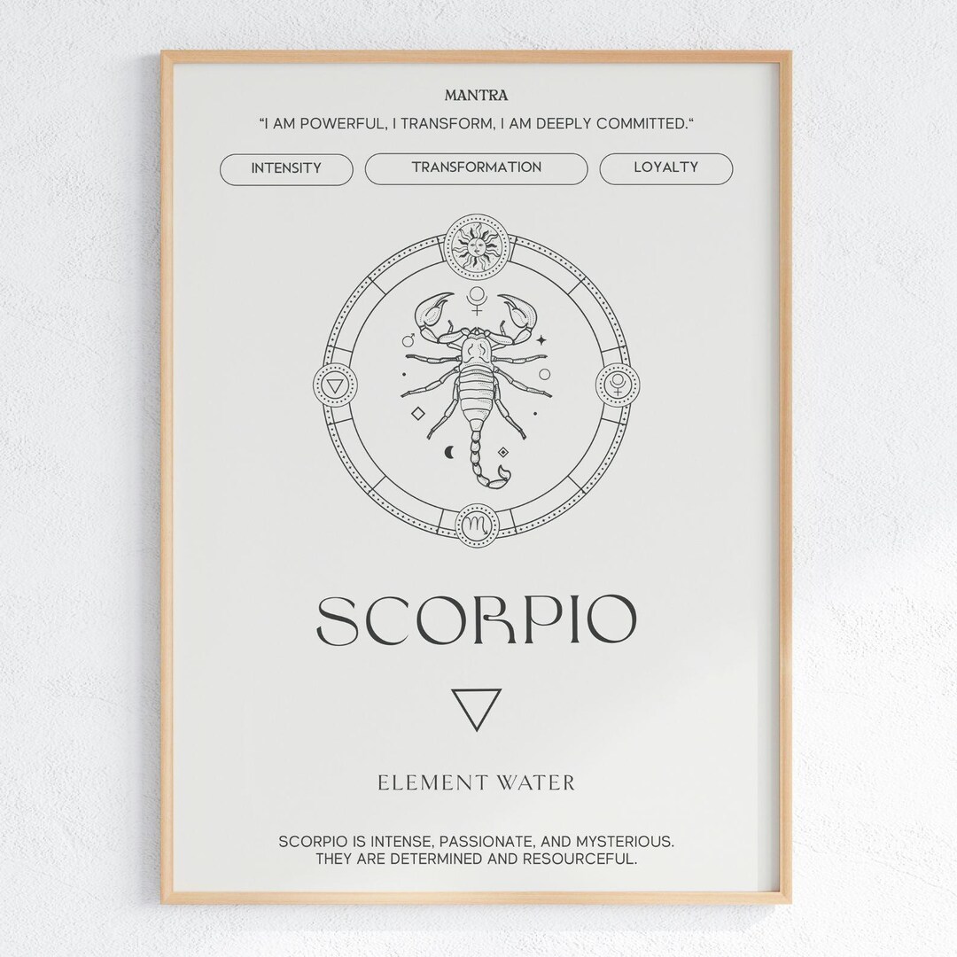 Scorpio Zodiac Sign Wall Art | Poster Digital Download | Astrology ...
