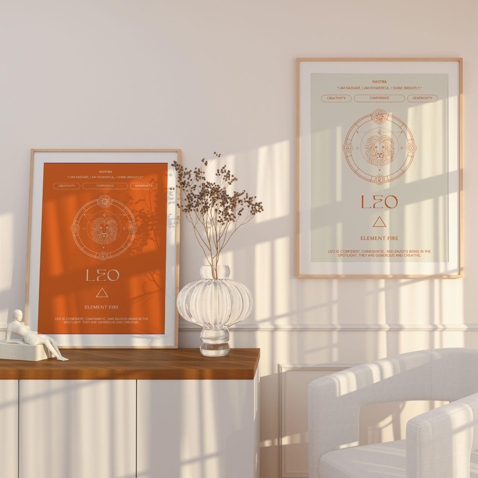 Leo Zodiac Sign Wall Art | Poster Digital Download | Astrology Print ...