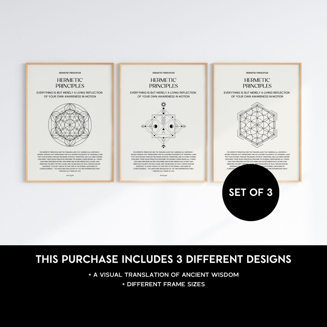 Hermetic Principles Poster Set of 3 | Alchemy & Mystical Wall Art ...