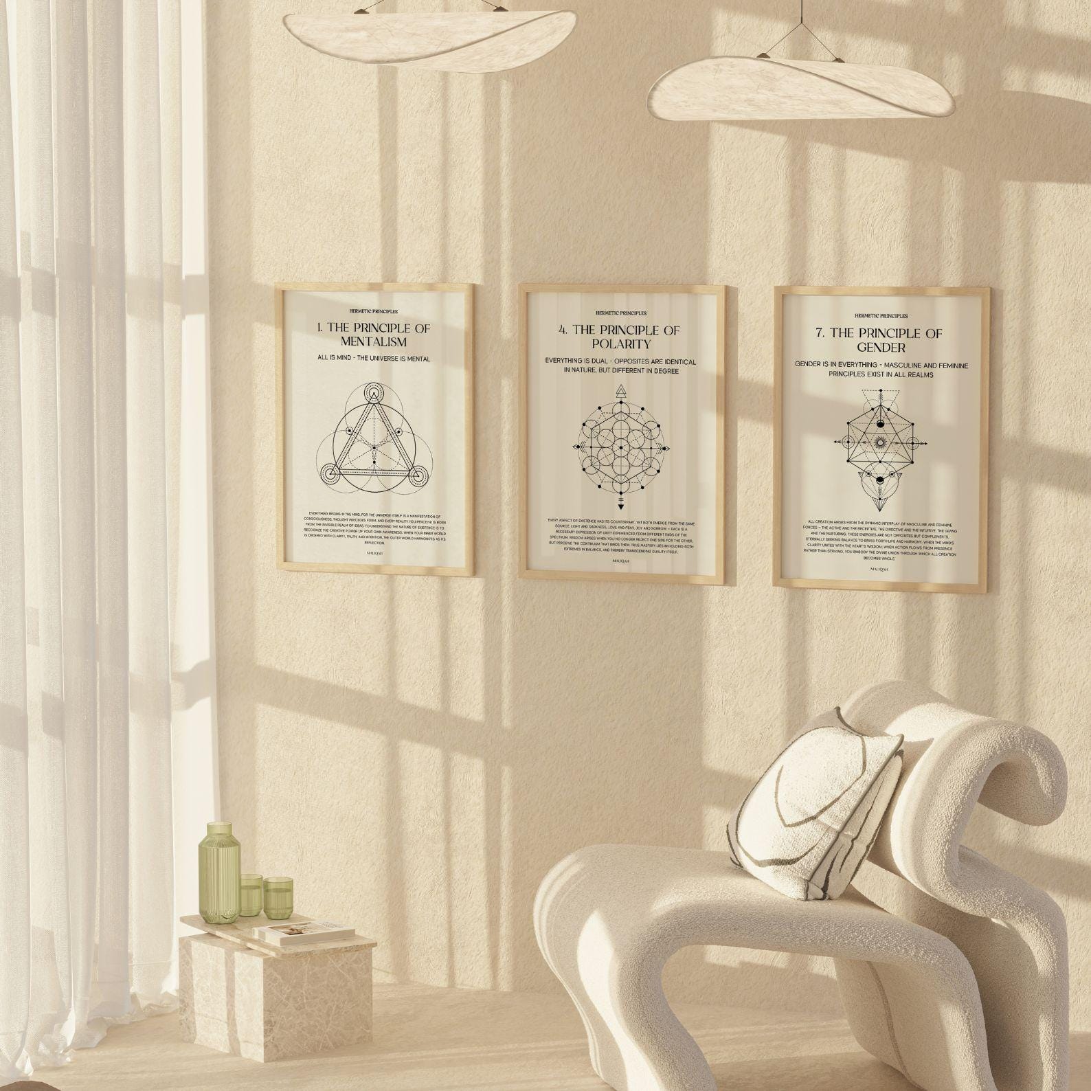 Hermetic Principles Poster Set of 7 Universal Laws | Alchemy & Mystical ...