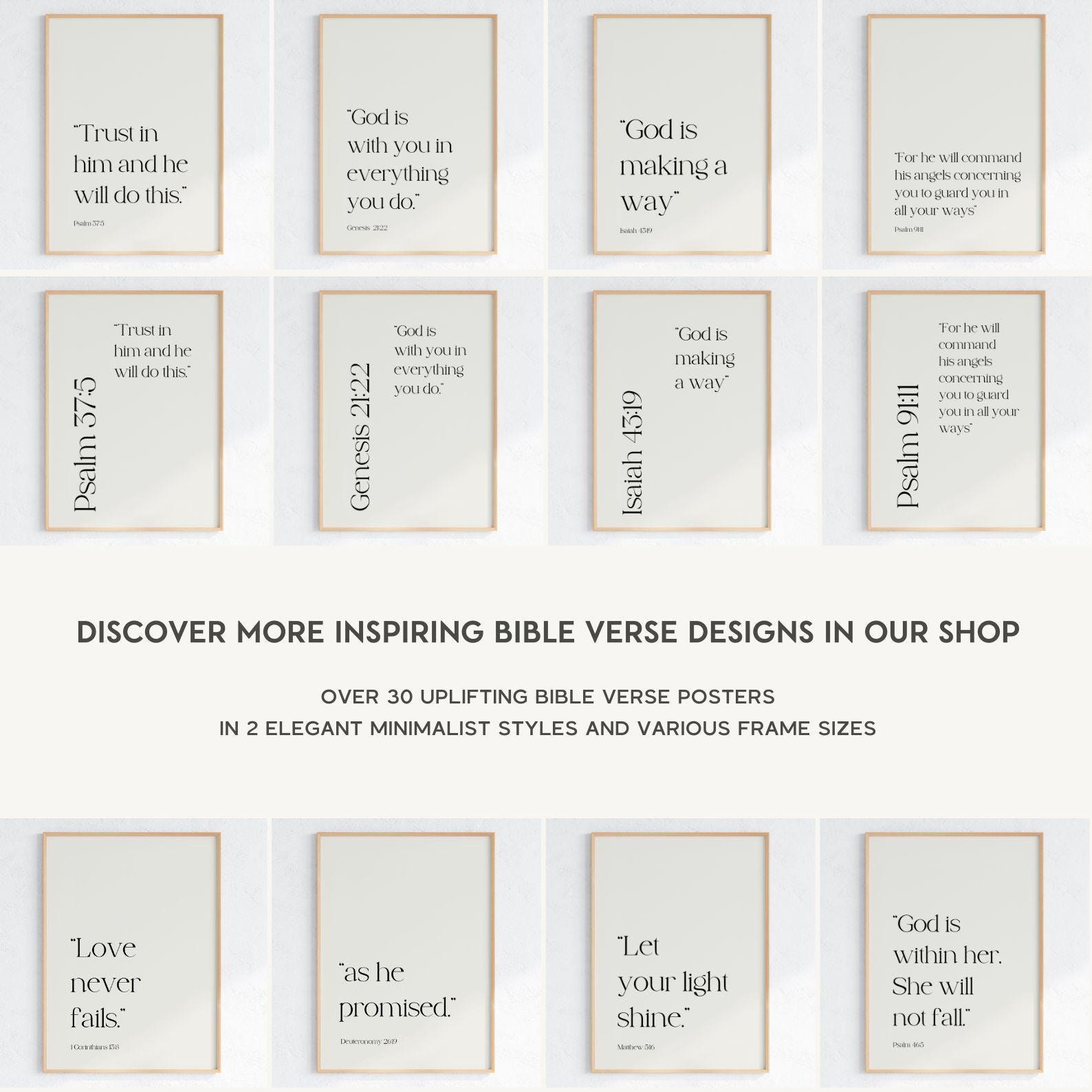 Inspirational Bible Verse Wall Art | Set of 2 | Digital Download ...
