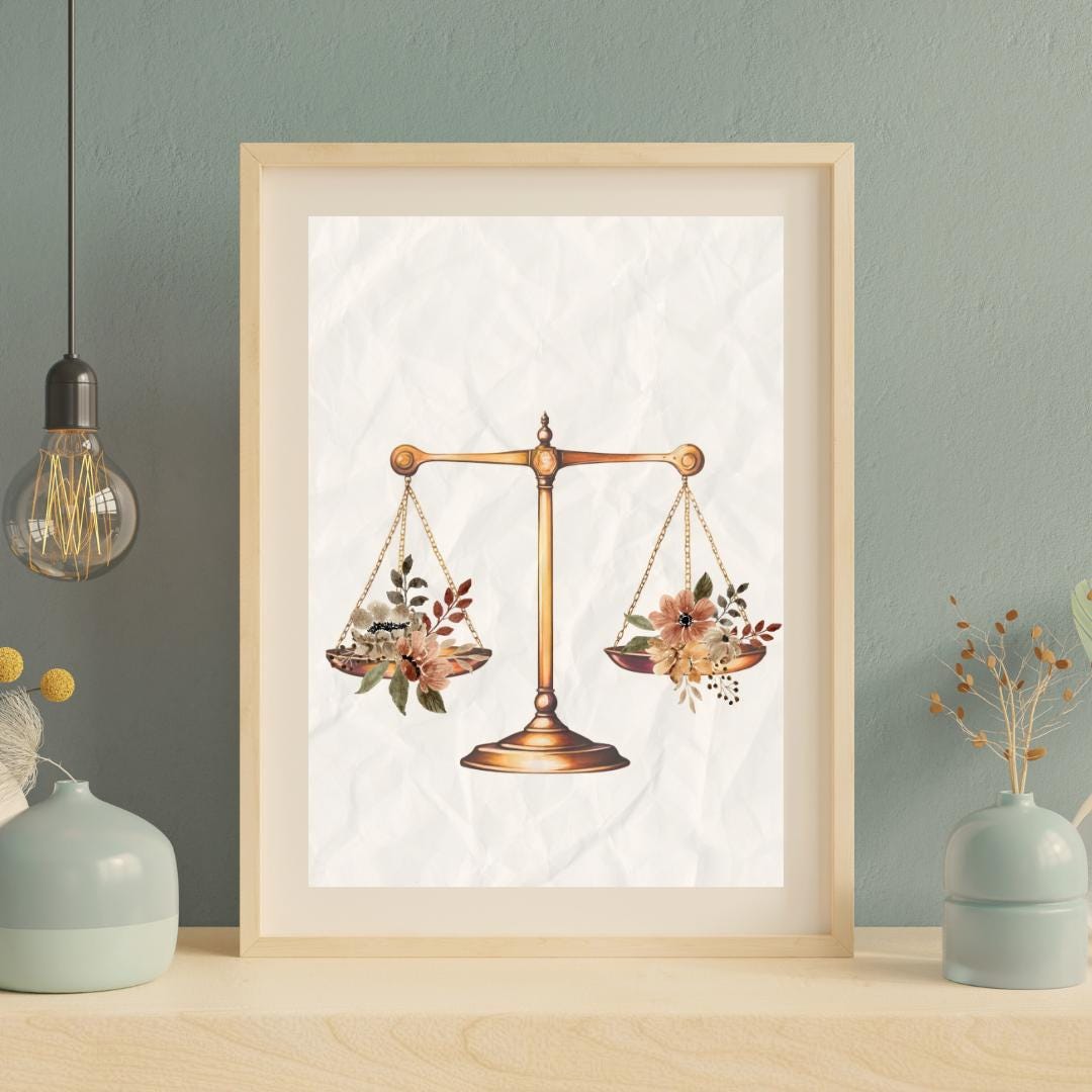 Scales of Justice BROWN Digital Download, Wall Art, Home Decor, Student ...