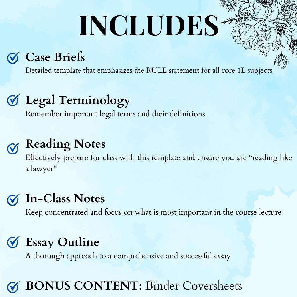 Law School Note-taking Templates—ultimate BUNDLE PACKAGE - Etsy