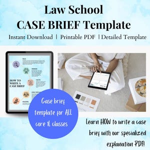 How to Write a CASE BRIEF Template for Law Students - Etsy