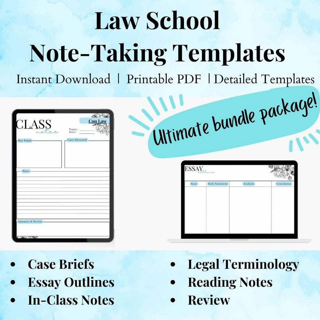 Law School Note-taking Templates—ultimate BUNDLE PACKAGE - Etsy