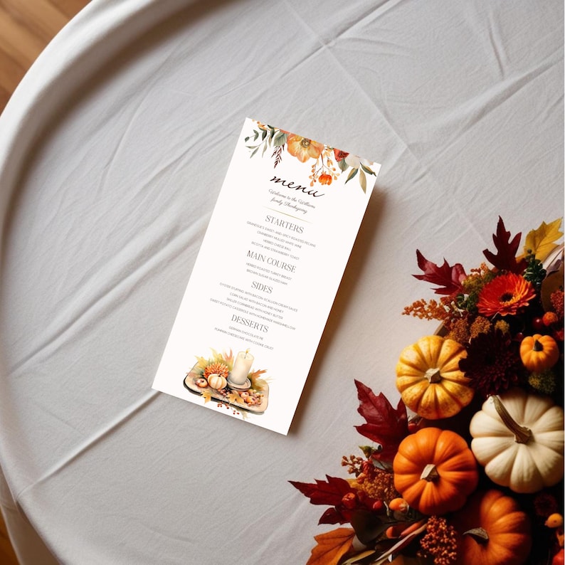 Editable Thanksgiving Menu, Friendsgiving Menu Editable, Thanksgiving ...