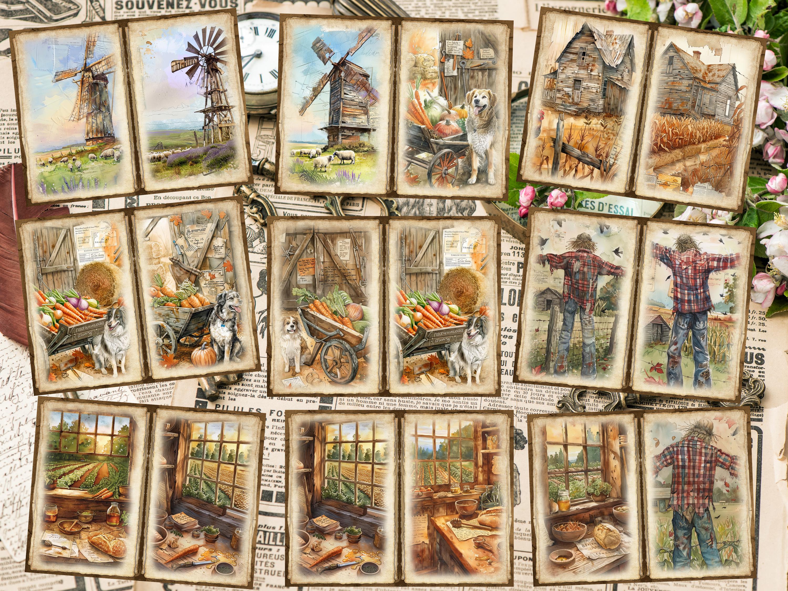 Countryside Farm P8 32 Junk Journal Pages, Rustic Farmhouse Ephemera ...