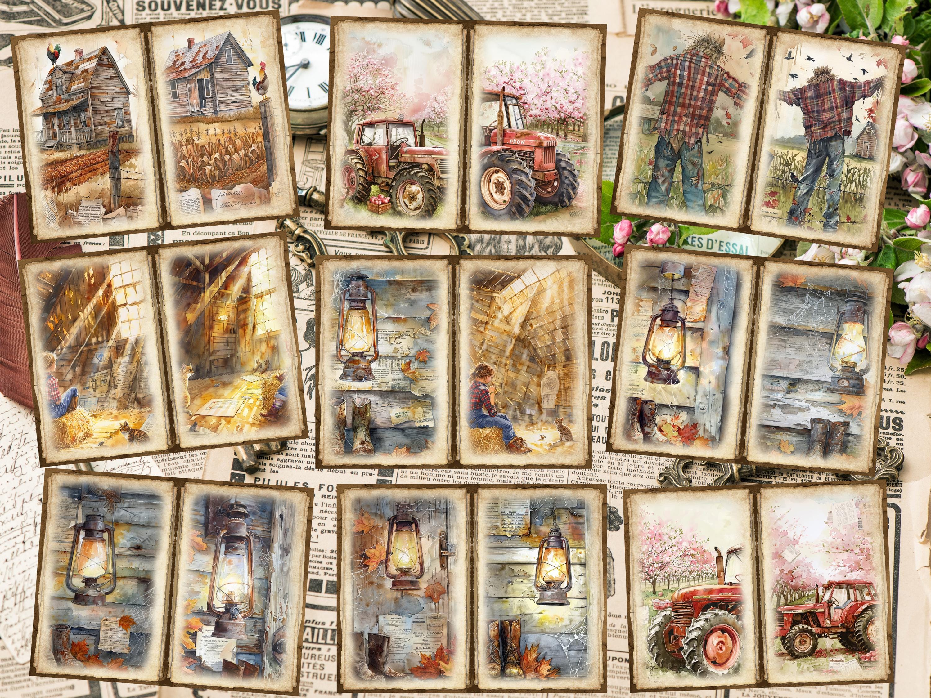 Countryside Farm P8 32 Junk Journal Pages, Rustic Farmhouse Ephemera ...