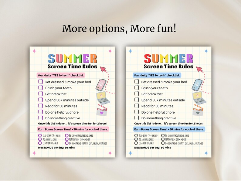 Editable Kids Summer Daily Schedule Template, Kid Schedule Chore Chart ...