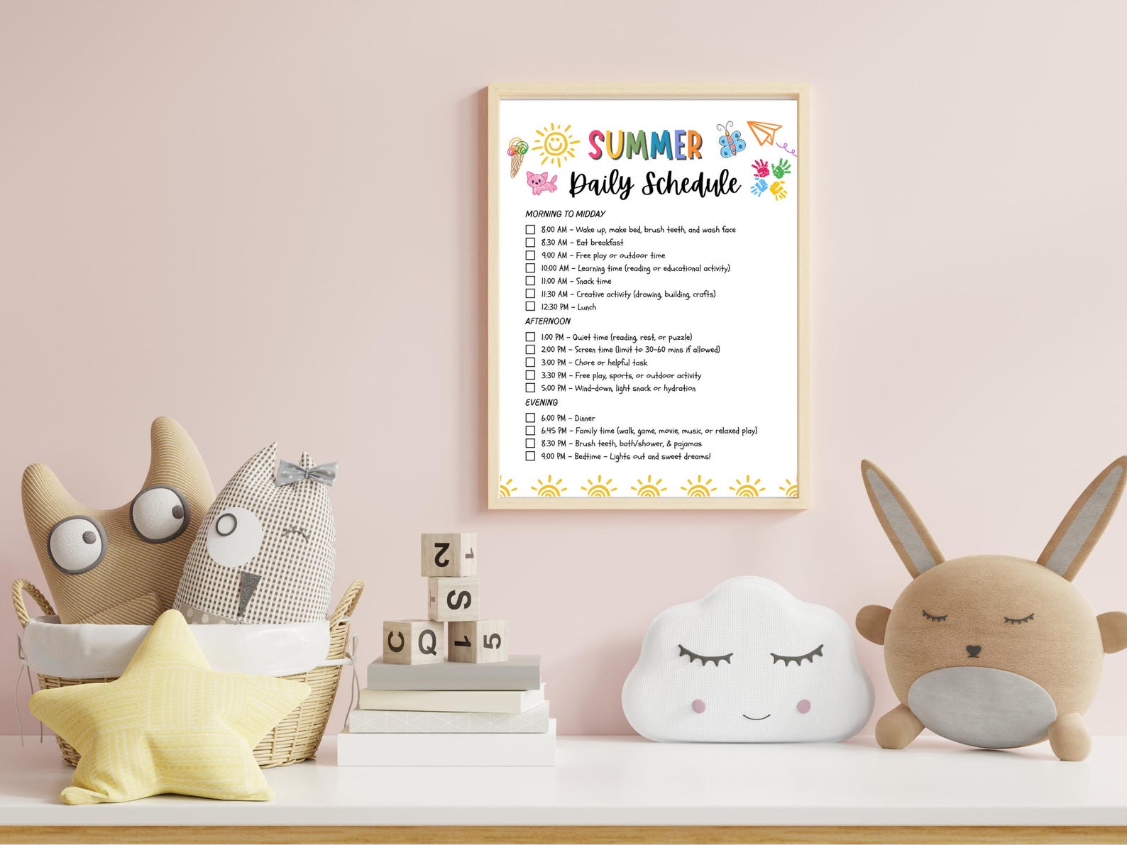 Editable Kids Daily Summer Schedule Template Planner Checklist ...