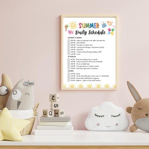 Editable Kids Daily Summer Schedule Template Planner Checklist ...