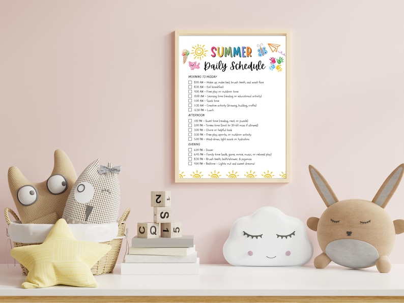 Editable Kids Daily Summer Schedule Template Planner Checklist ...